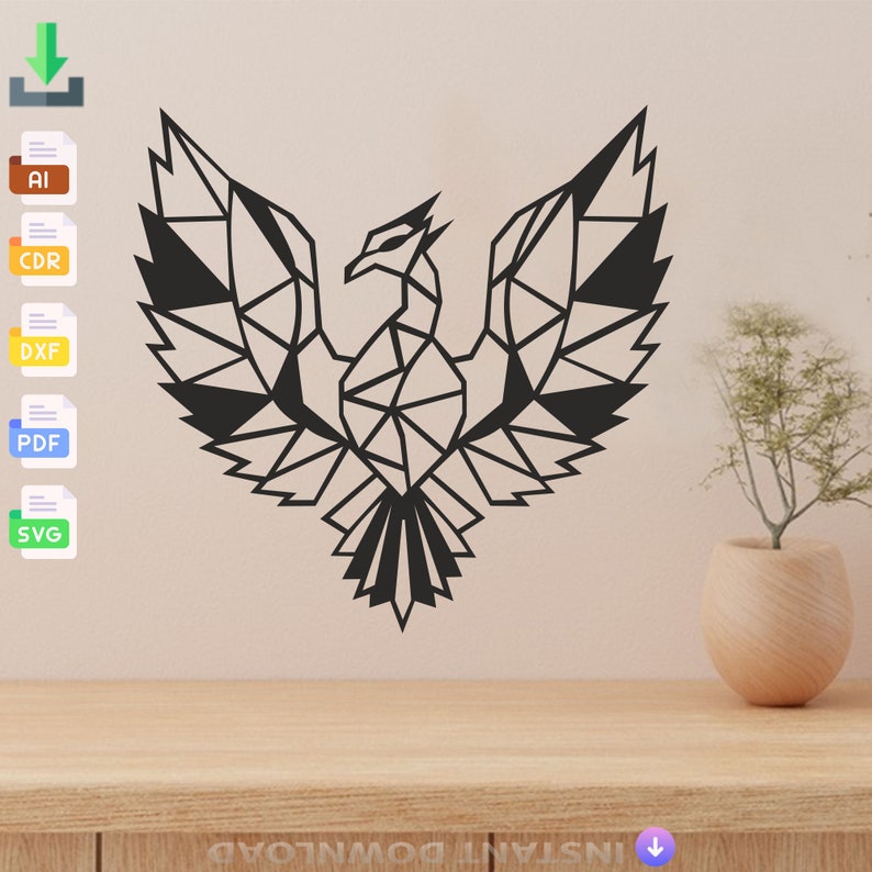 Phoenix Bird Svg Dxf Files for Cnc Laser Plasma Cricut - Etsy