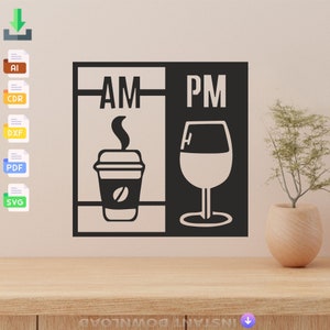 AM PM Drink Panel SVG: Laser Cut Wall Decor (digital Download) - Etsy