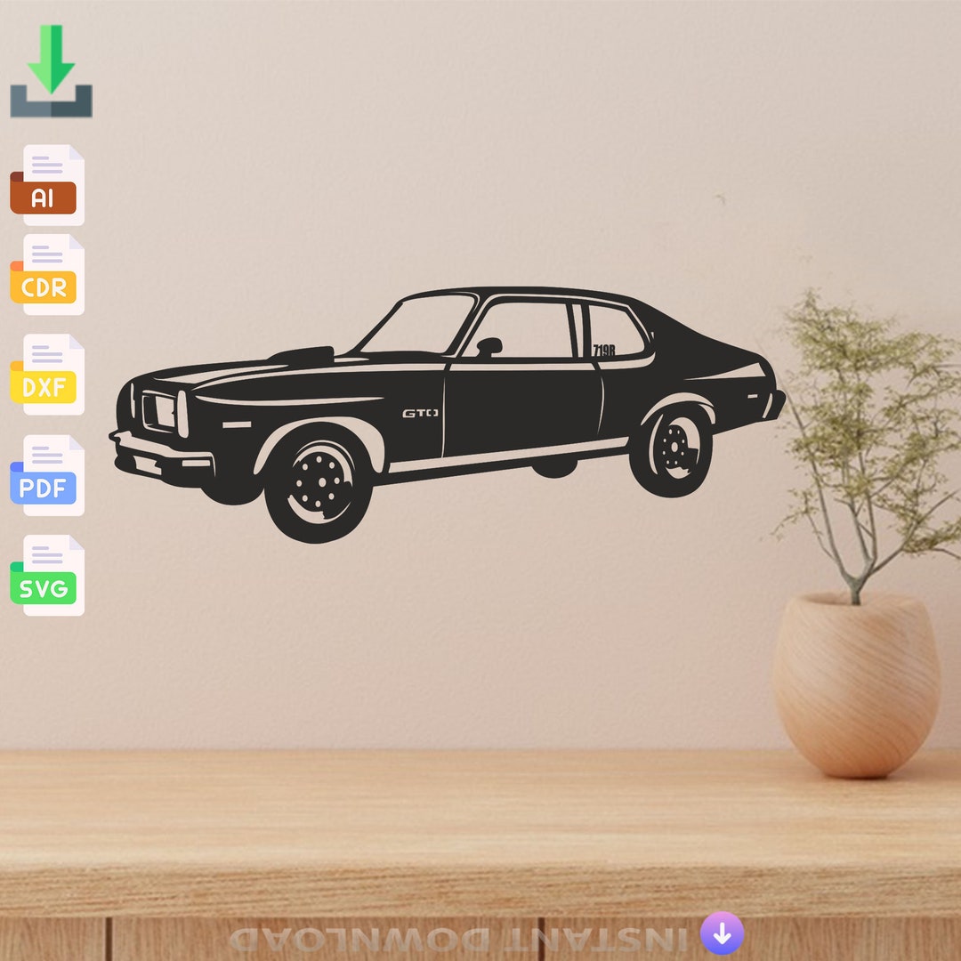 Classic Car SVG File: Laser Cut CNC Vector Template (digital Download ...