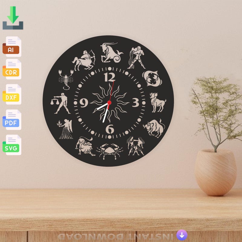 Zodiac Signs Clock - Etsy