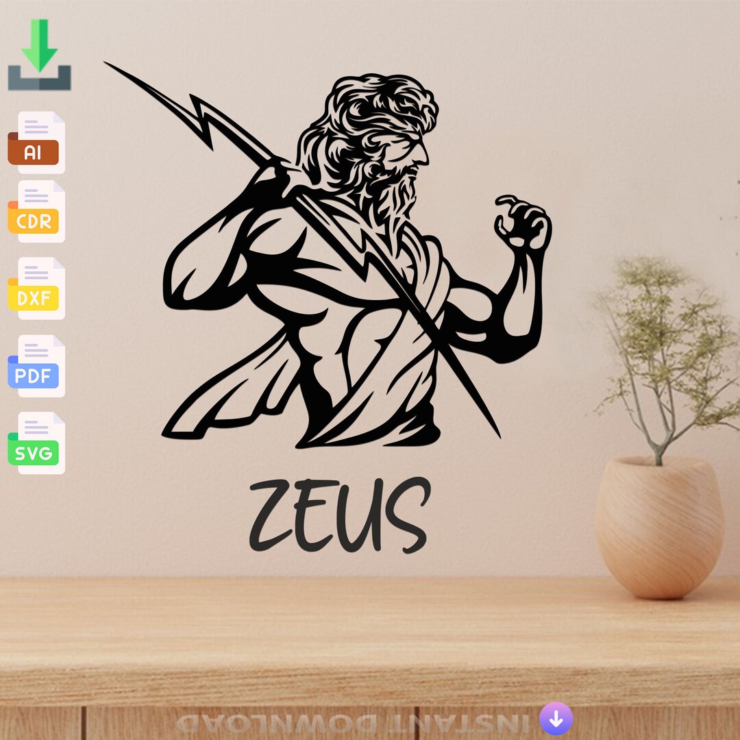 Zeus Decoration SVG Files: Laser Cut, CNC, Glowforge (digital Download ...