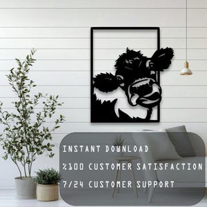 Cow Head Laser Cut File: Farm Animal SVG DXF (digital Download) - Etsy