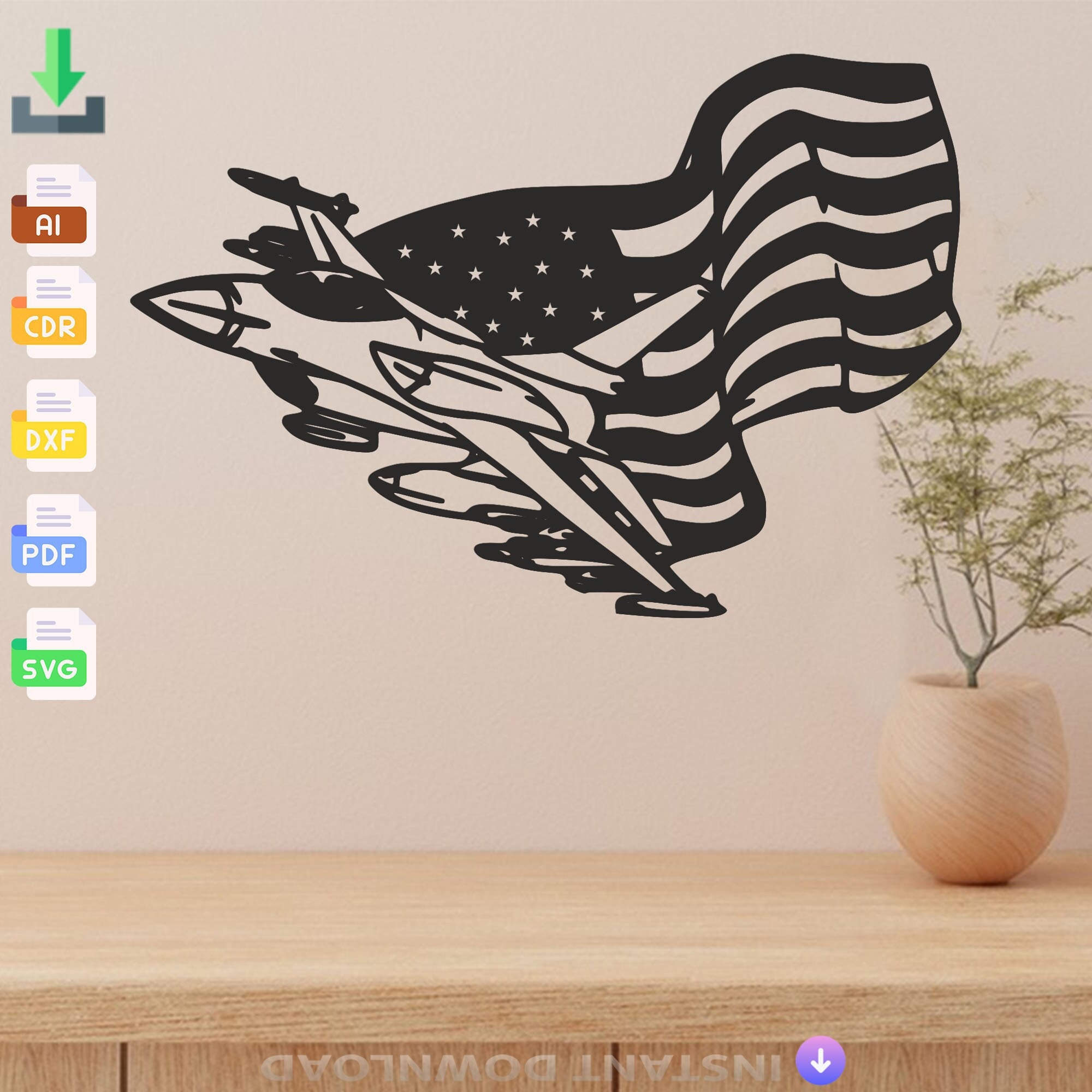 Decorative Airplane Metal Wall Art Svg,dxf,wallart,cnc Cutting ...