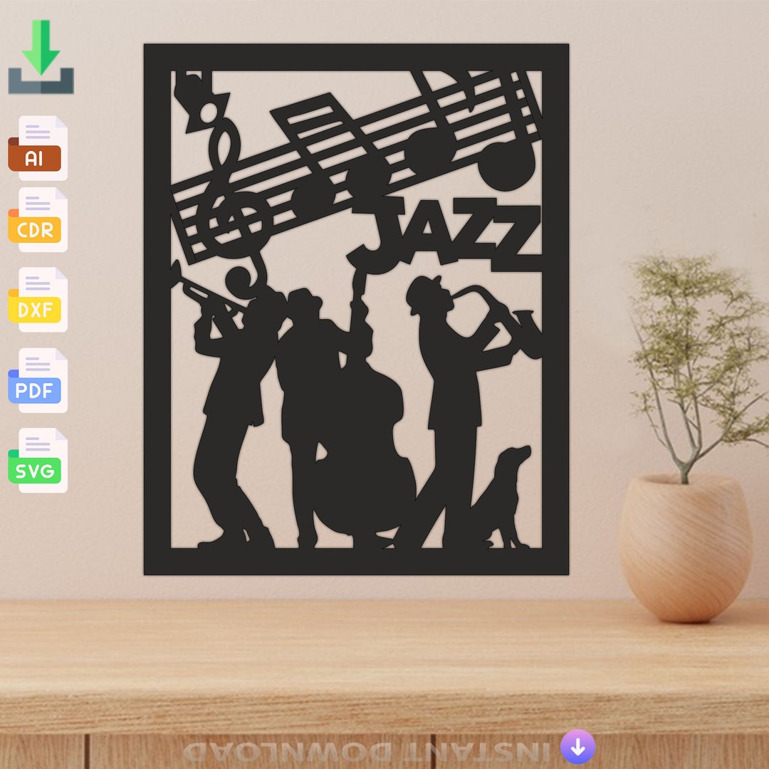 Jazz Band Wall Decor SVG Laser Cut File (digital Download) - Etsy