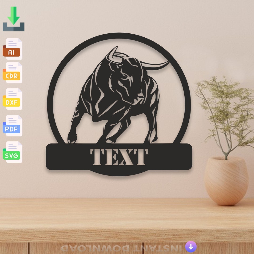 Personalized Bull Ranch Metal Sign Farm Signs Laser Cut Svg Dxf Files ...