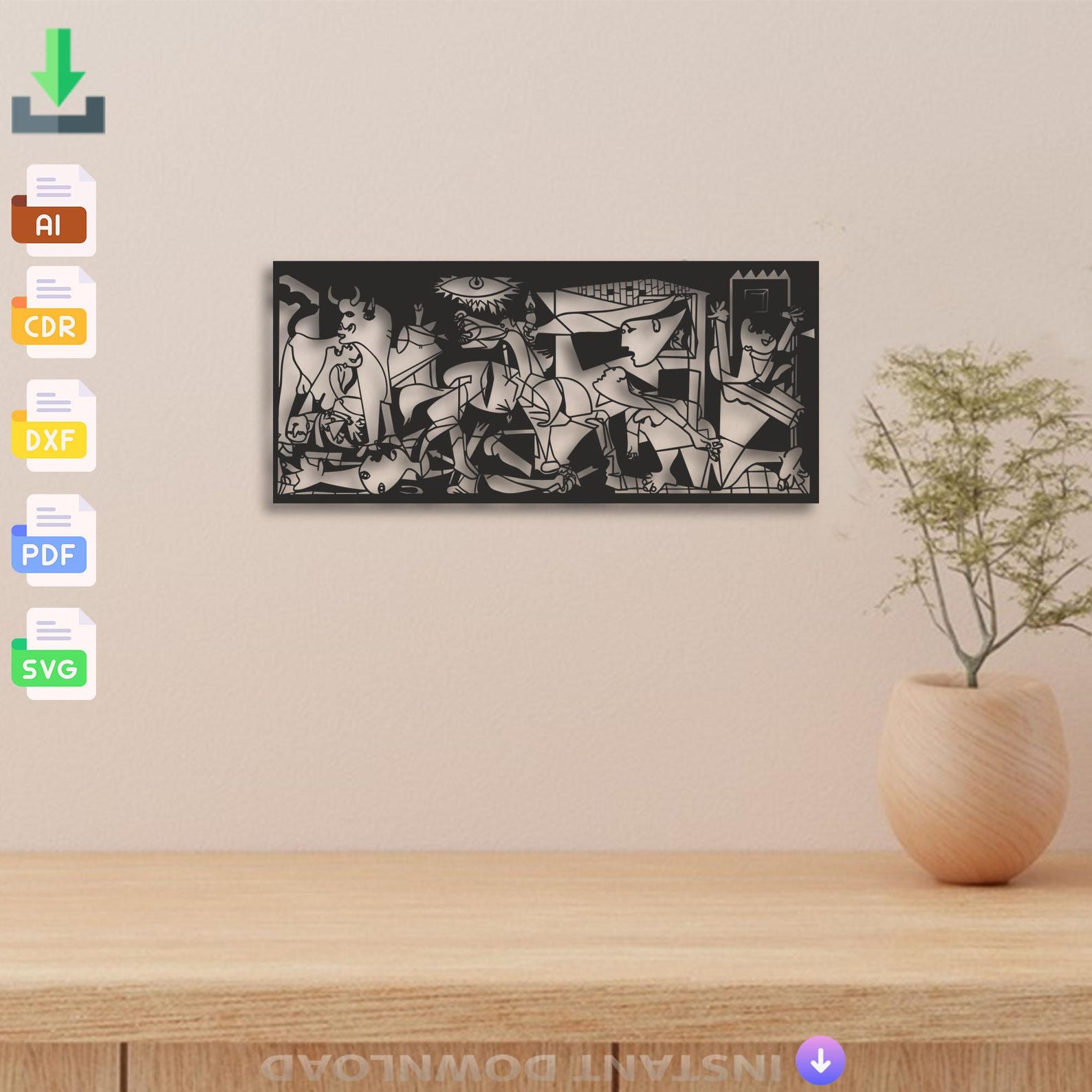 Picasso Inspired Abstract Face Wall Art SVG – Laser Cut Vector Design ...