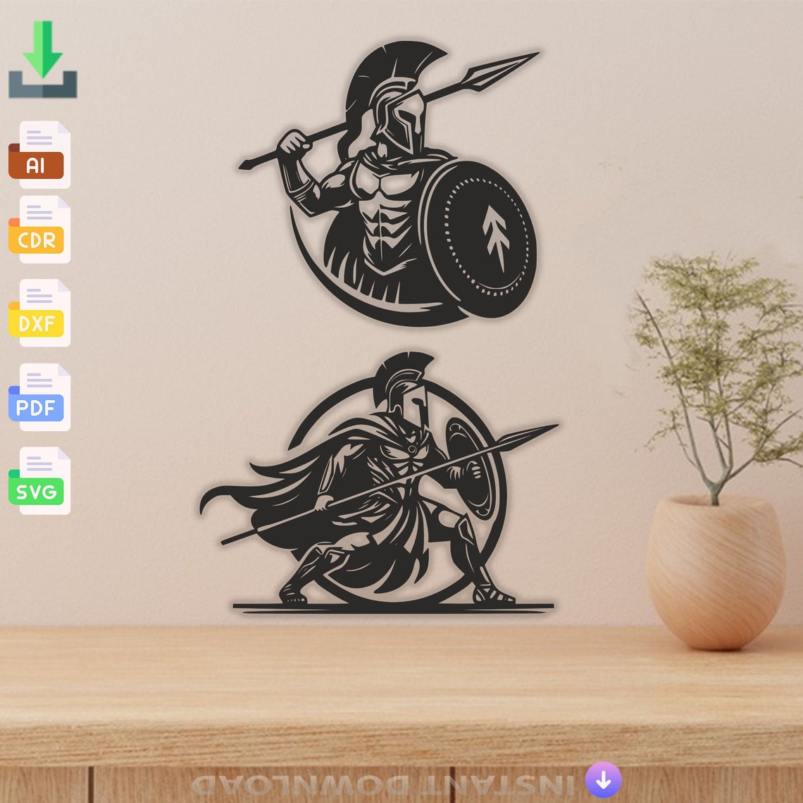Spartan Warrior SVG: Gladiator Laser Cut File (digital Download) - Etsy