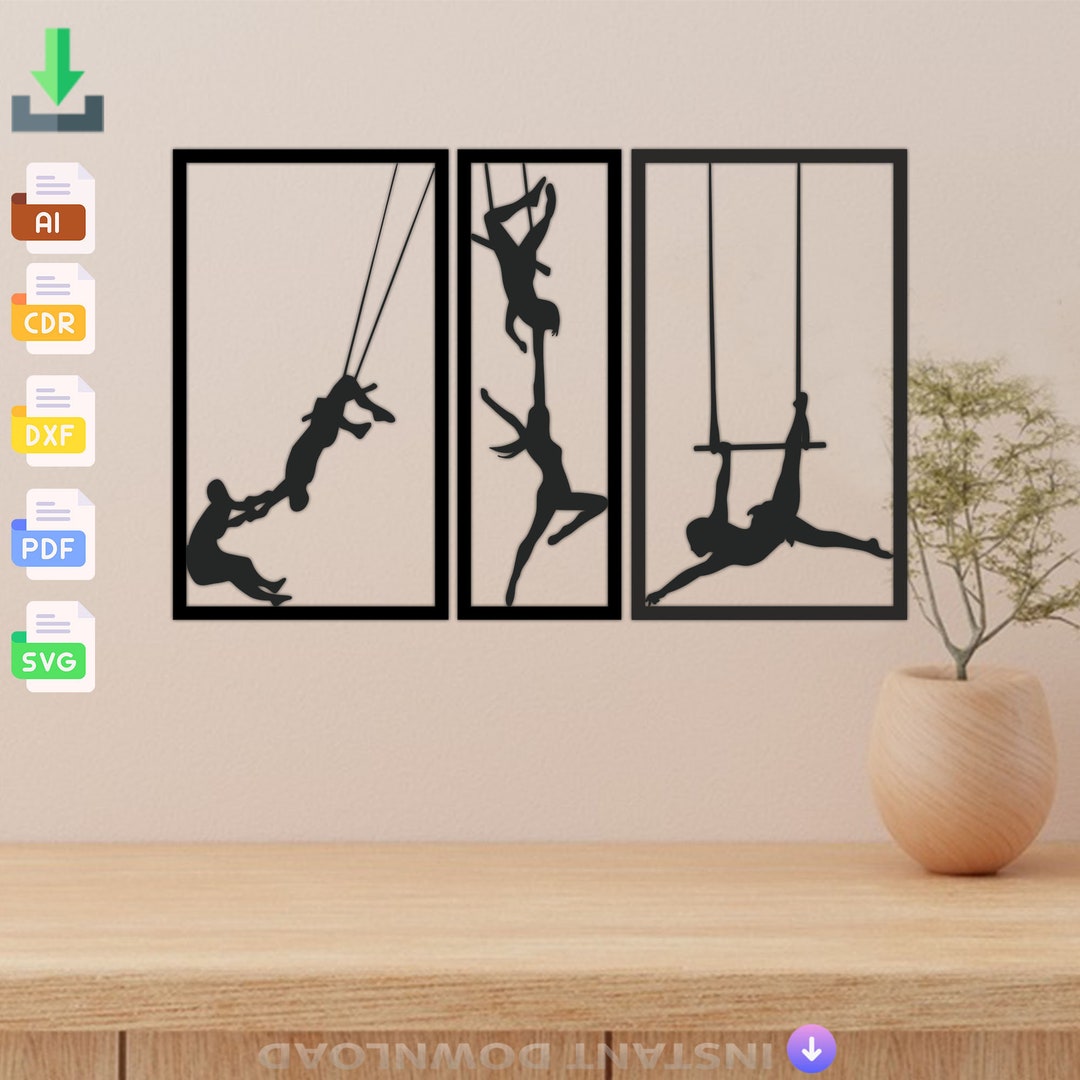 Wall Decoration Circus, Acrobat, Show Svg, Laser Cut, Svg, Dxf ...