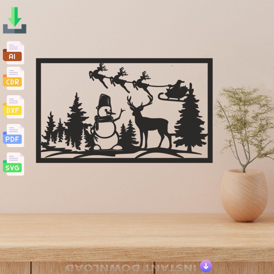 Metal Christmas Tree Wall Decor - Rustic Winter Wall Art - Christmas ...