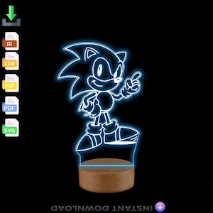 Sonicc 3D Lamp Svg File Acrylic Hologram Night Led Lamp Laser Cut ...