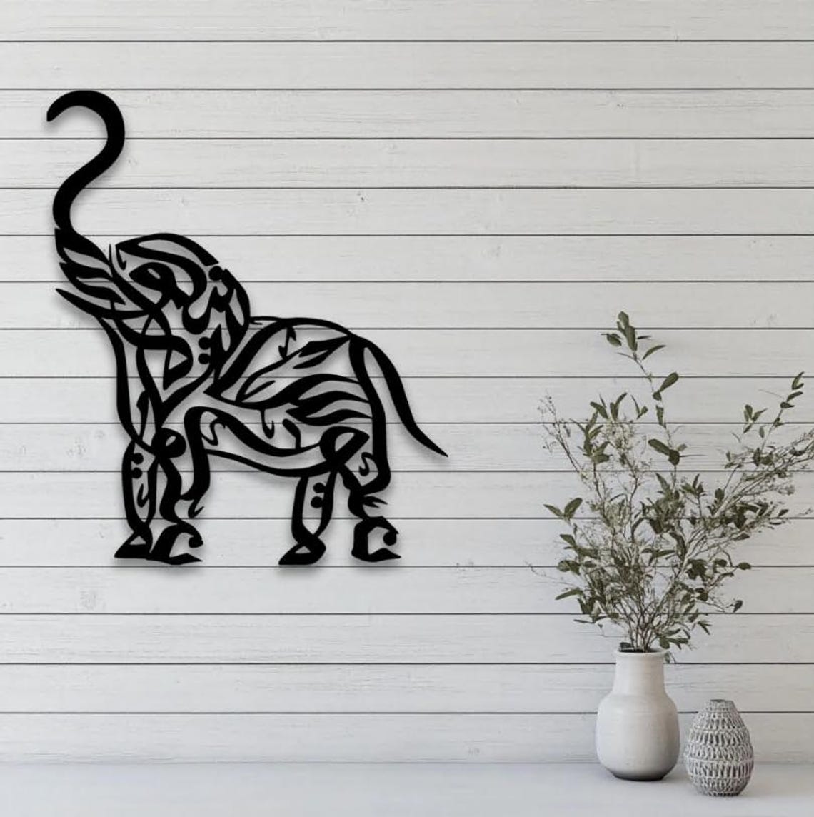 Arabic Calligraphy Elephant Wall Art SVG: Laser Cut File (digital ...