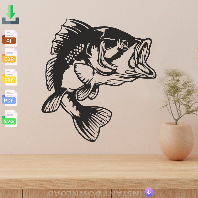 Mirror Carp Fishing Design Svginstant Download Dxf Plan CNC - Etsy