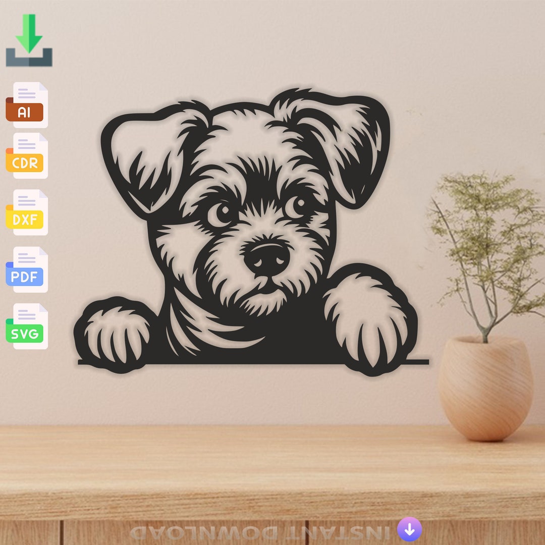 Cute Observant Dog Design Laser Cut, Svg, Dxf, Glowforge CNC Cutting ...