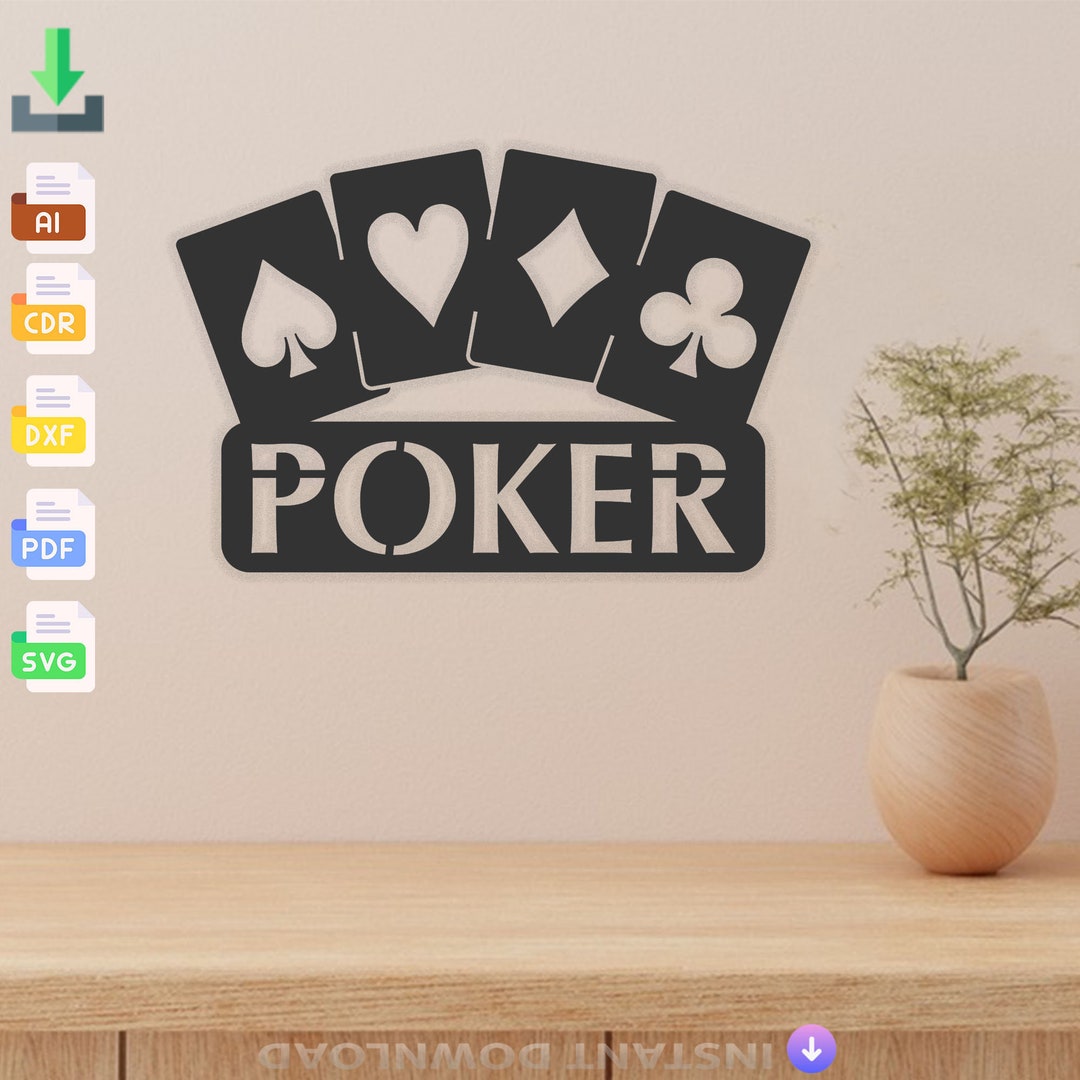 Wall Decoration Poker Laser Cut, Svg, Dxf, Glowforge CNC Cutting, Pdf ...