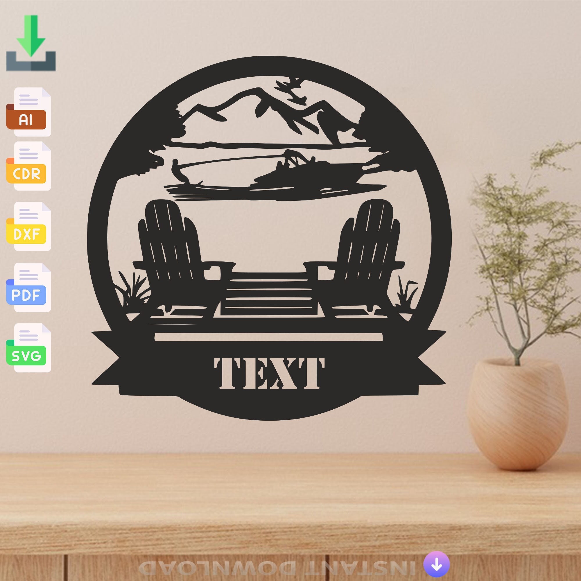 Personalized Lake House Laser Cut Design: SVG DXF Vector (digital ...