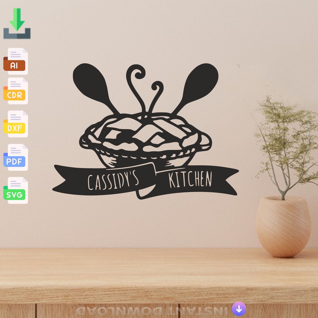 Personalized Pie Sign Laser Cut Svg Dxf Files Wall Sticker Engraving ...