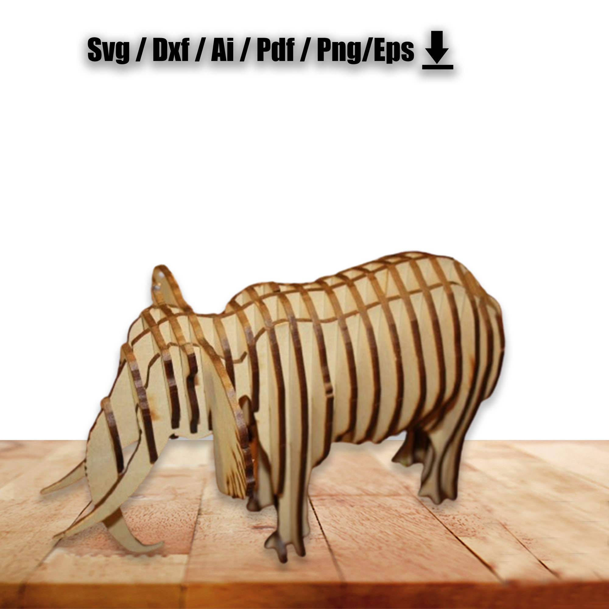 Wooden 3d Elephant Puzzle 3mm Svg,laser Cut,svg,dxf,plan,cnc Cutting ...