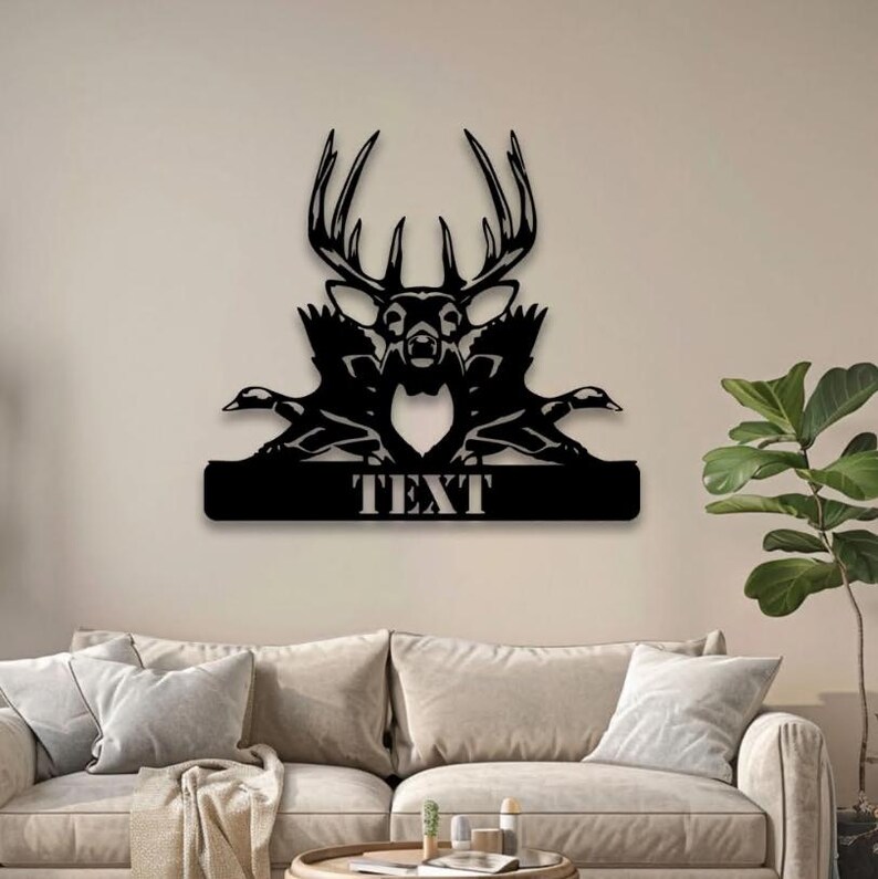 Custom Deer Duck Name Sign: Laser Cut Vector Files (SVG, DXF, PDF) - Etsy