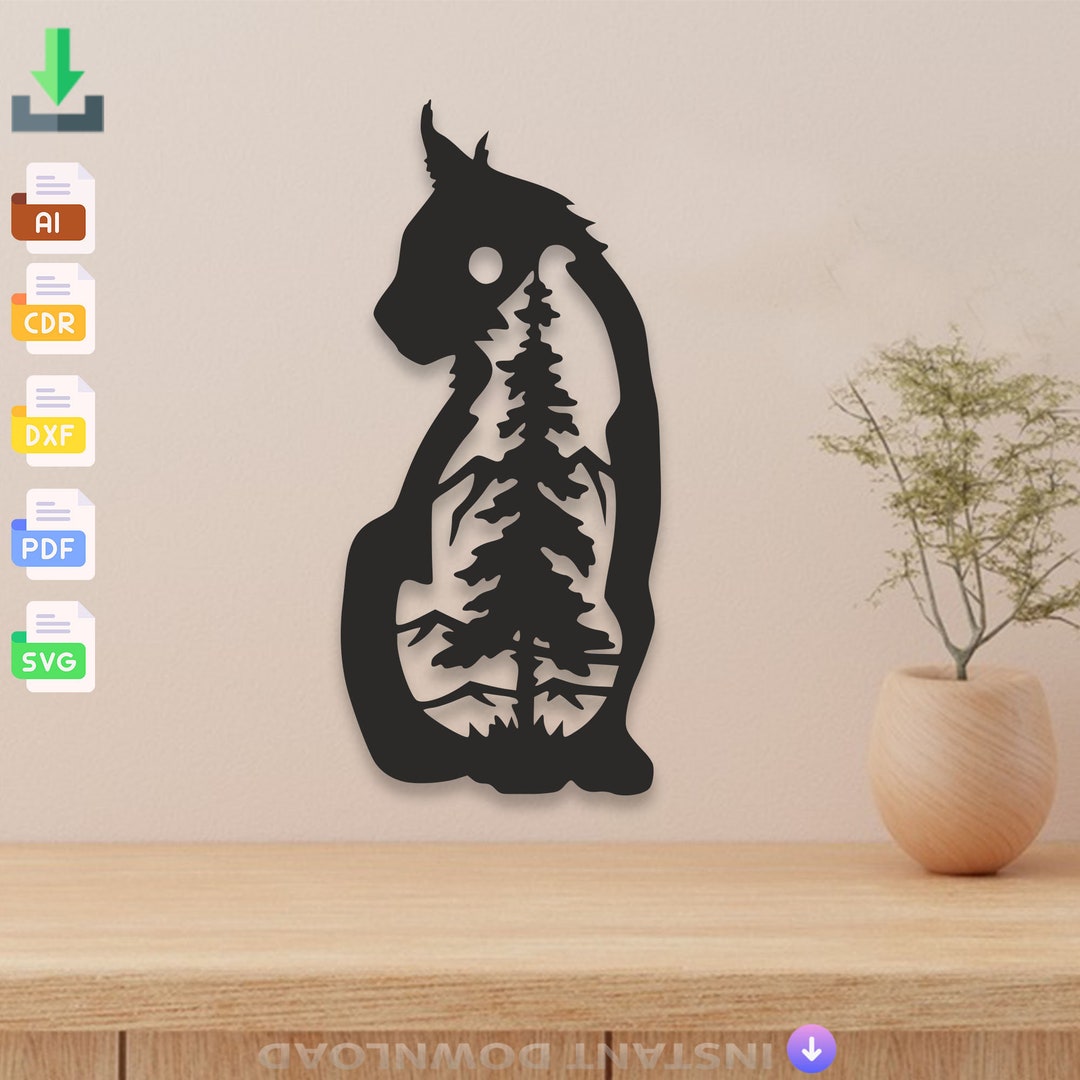 Wild Spike Monogram Laser Cut Svg Dxf Files Wall Sticker Engraving ...