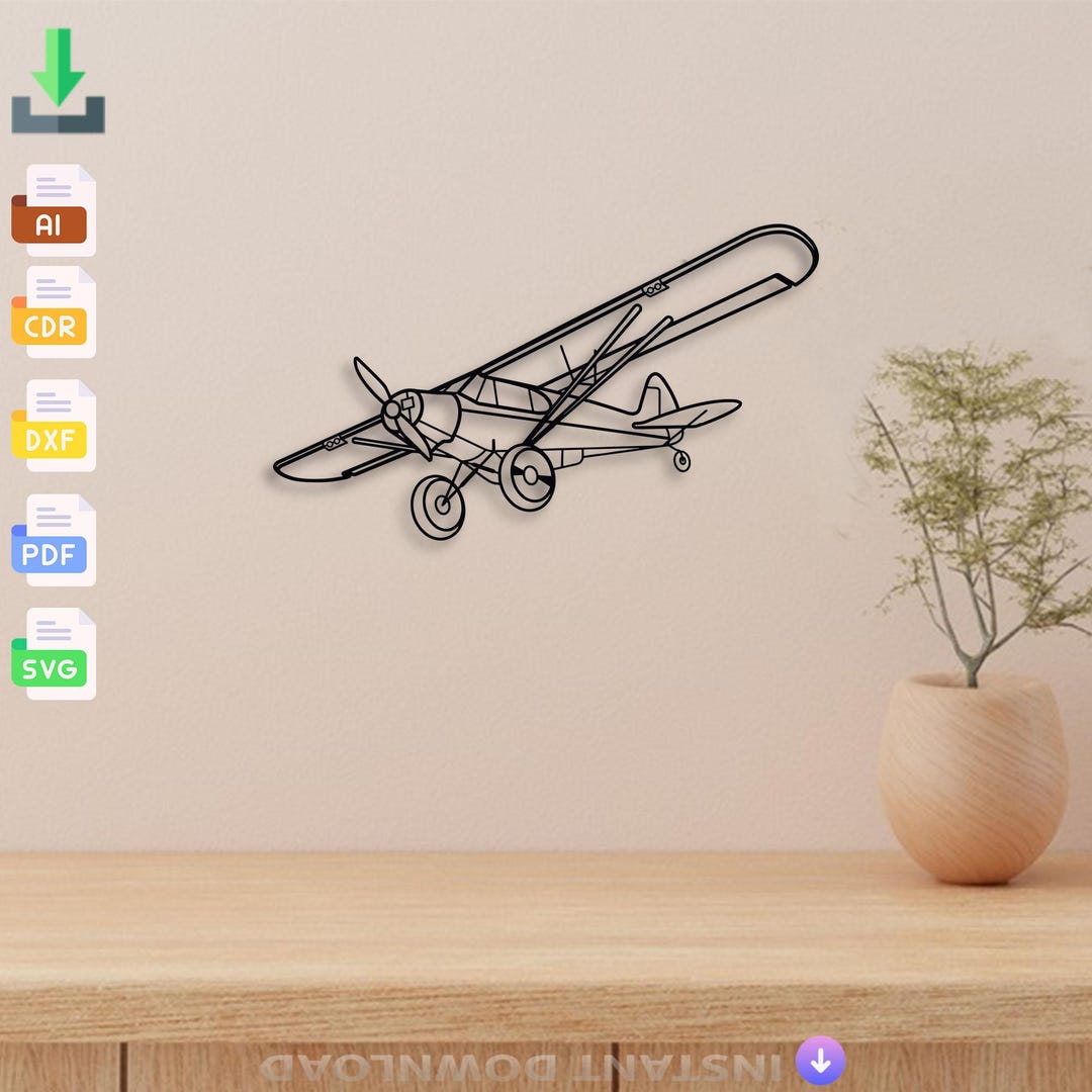 Piper Super Cub Bush Plane Vector Art (svg, Dxf, Ai, Pdf, Eps) - Etsy UK