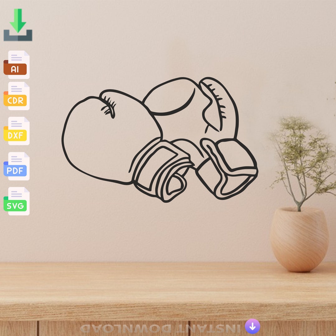 Boxing Gloves Wall Art, Metal Boxing Gloves Wall Art, Laser Cut, Svg ...