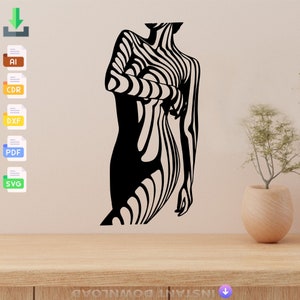 Abstract Woman Body SVG: Laser Cut Files, Wall Art (digital Download ...