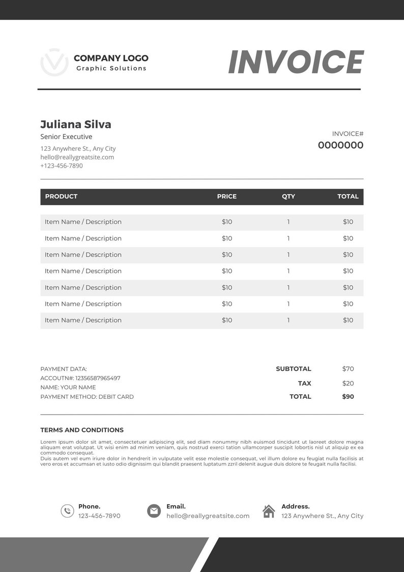 BUSINESS INVOICE TEMPLATE - Etsy