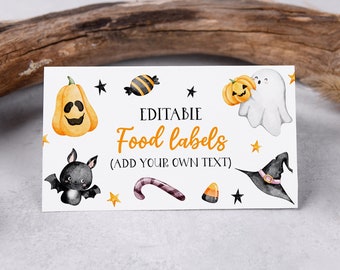 Editable Halloween Food Labels, Pumpkin Costume Party Spooktacular ...