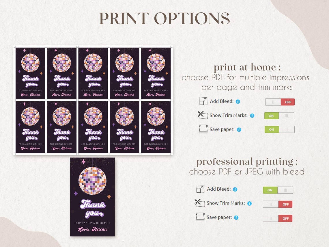 Disco Ball Birthday Party Favor Tag Editable, Disco Thank You Tag, 70s ...