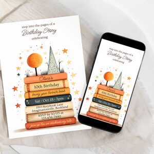 Storybook Birthday Invitation Editable, Book Themed Party Template ...