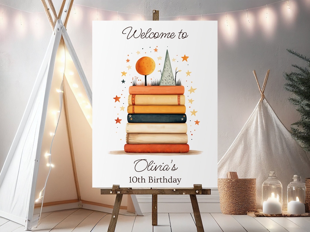 Storybook Birthday Party Welcome Sign, Book Themed Birthday Party ...