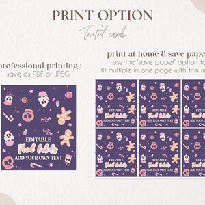 Editable Halloween Purple Food Labels, Halloween Pastel, Spooky Girly ...