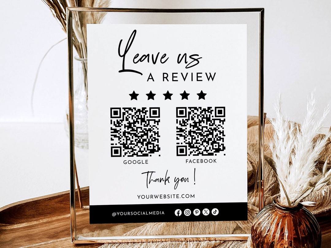 Leave Us A Review Minimalist Template, Review Sign, Ask for Review ...