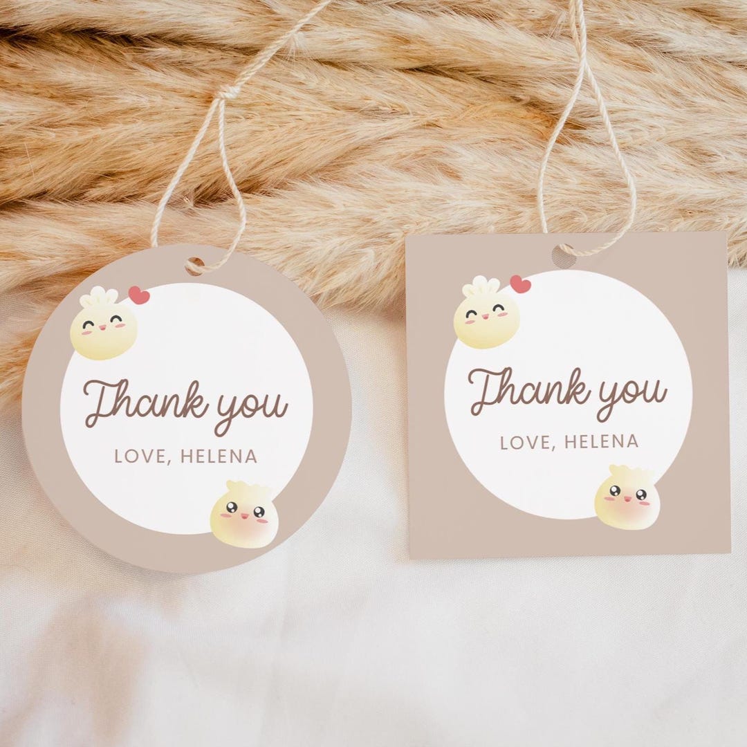 A Little Dumpling Gift Tag Editable, Dim Sum Baby Shower Thank You Tag ...