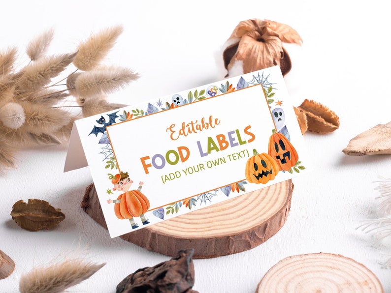 Editable Halloween Food Labels, Pumpkin Costume Party Spooktacular ...