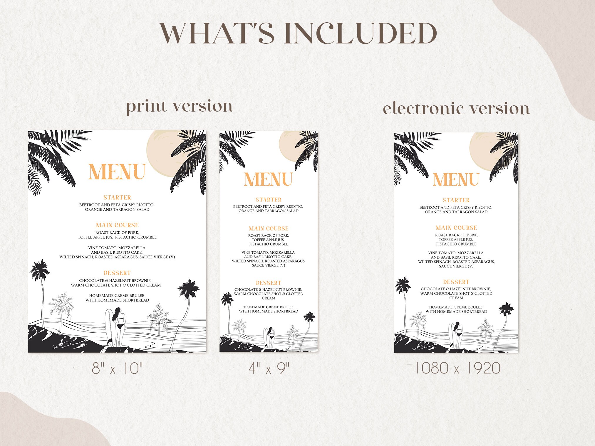 Beach Party Menu Editable, Summer Party Menu Template, Surf Party ...