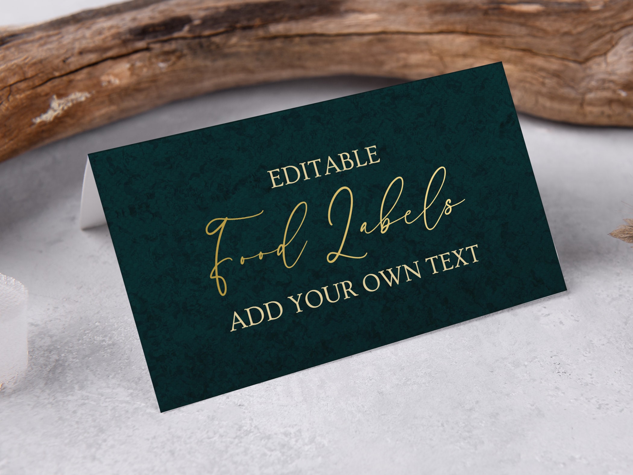 Green Gold Food Labels Template Dark Christmas Wedding Name - Etsy