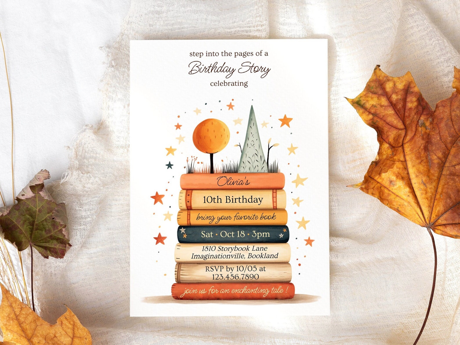 Storybook Birthday Invitation Editable, Book Themed Party Template ...