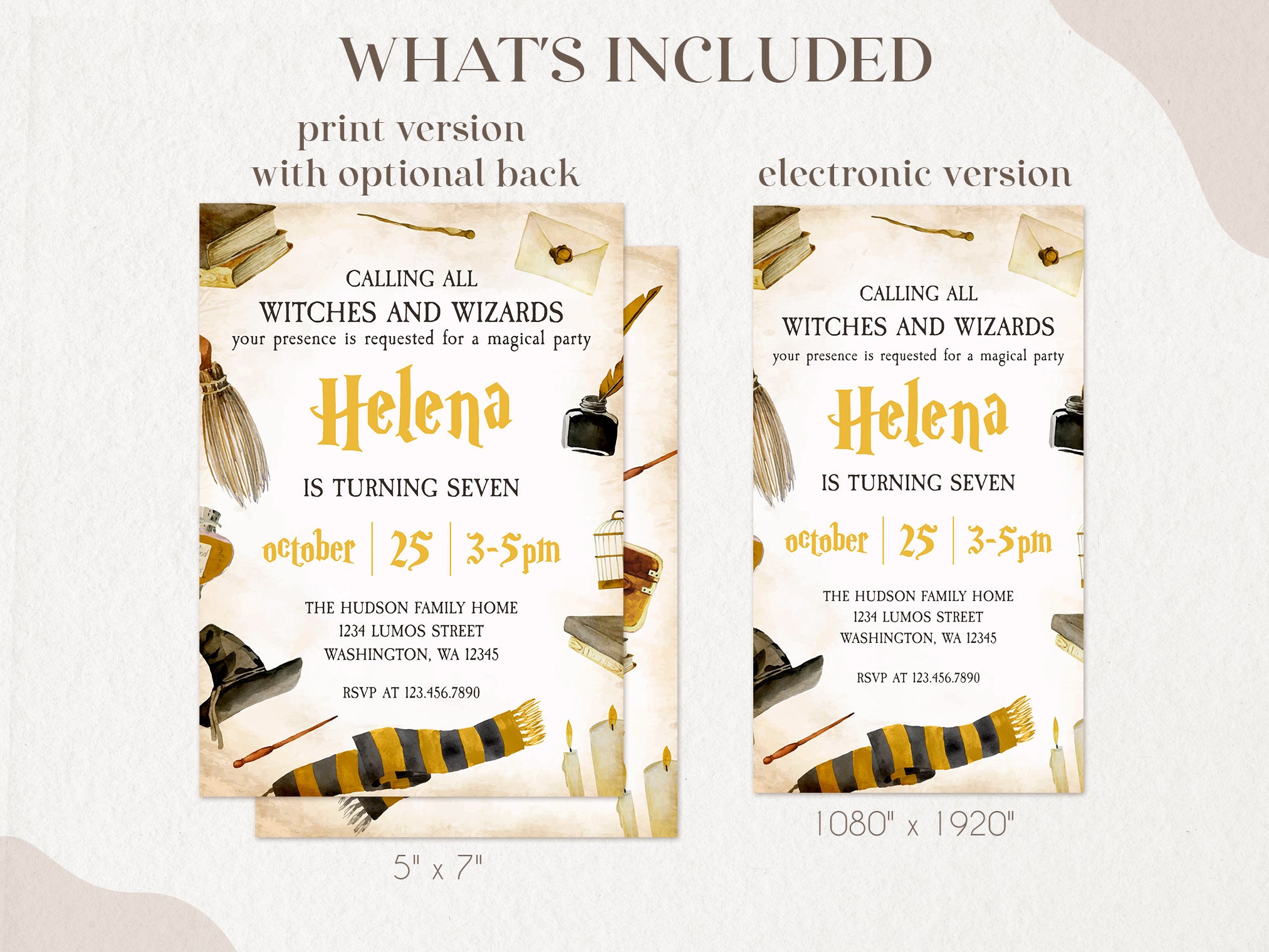 Editable Wizard Birthday Invitation, Wizard Birthday Party Invite ...