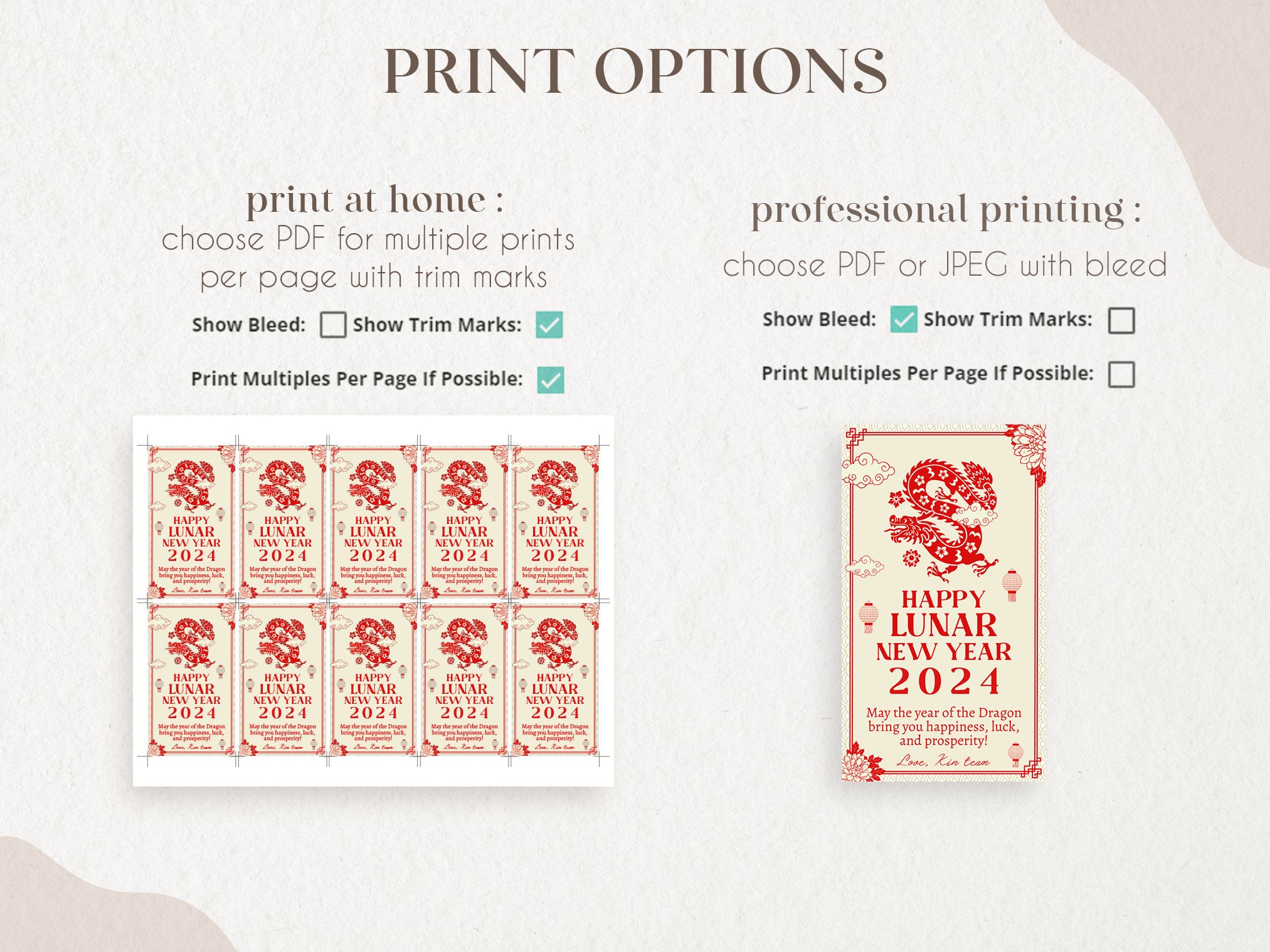 Lunar New Year Dragon Gift Tag, Chinese New Year Favor Tag, Dragon Tag ...