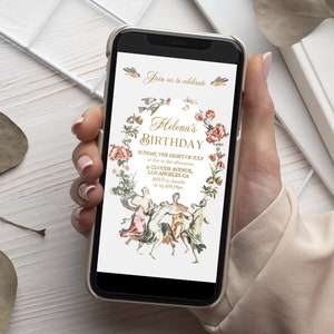 Vintage Regency Bridal Shower Invitation Template, Victorian, Floral ...