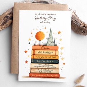 Storybook Birthday Invitation Editable, Book Themed Party Template ...