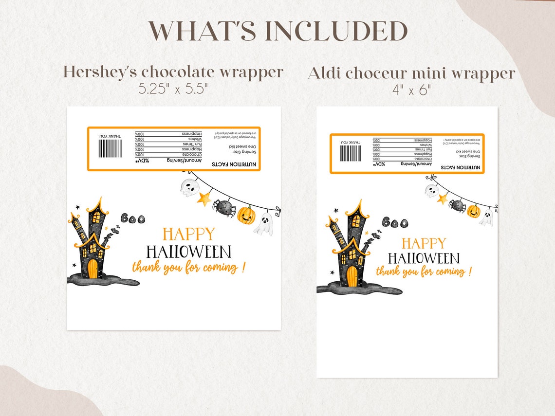 Halloween Birthday Party Chocolate Bar Wrapper, Spooky House Birthday ...