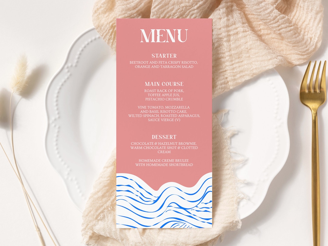Beach Party Menu Editable, Summer Party Menu Template, Surf Party ...