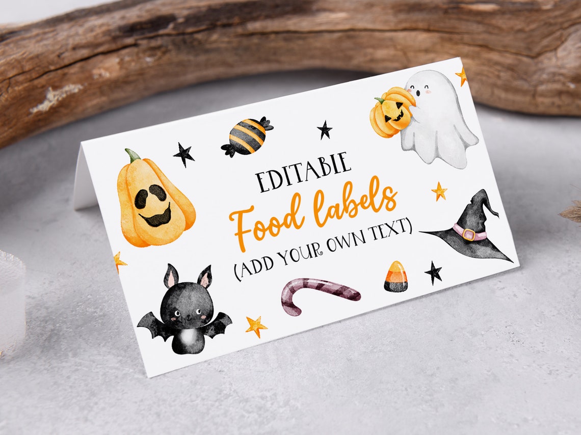 Editable Halloween Food Labels, Pumpkin Ghost Costume Party ...
