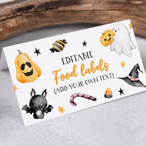 Editable Halloween Food Labels, Pumpkin Ghost Costume Party ...