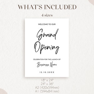 Grand Opening Welcome Sign Template, Minimalist Business Launch Signage ...