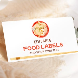 Japanese Ramen Food Labels, Chopsticks Label Cards, Japanese Food Tent ...