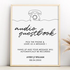 Audio Guest Book Wedding Sign Template, Telephone Wedding Sign ...