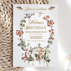 Vintage Regency Bridal Shower Invitation Template, Victorian, Floral ...